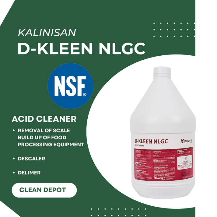 Kalinisan D-Kleen 60 / NLGC Acid Cleaner Descaler Delimer 1 Gallon (3 ...